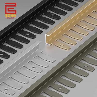 China Flexible Matte Black Aluminium Edge Tile Trim Tile Border Strips for sale