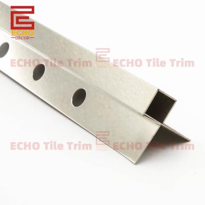 China Metal Tile Edging Square 90 Degree Outside Corner Edge Tile Trim 2.5m for sale