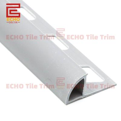 China 9mm Round Plastic Edge Tile Trim Light Grey Tile Corner Strip 3 8 for sale