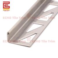 China 10mm Brushed 304 Stainless Steel Tile Trim L Shape Tile Edging Strip for sale