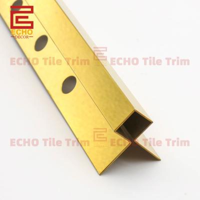China Square Angle Gold Stainless Steel Tile Trim For External Corners for sale
