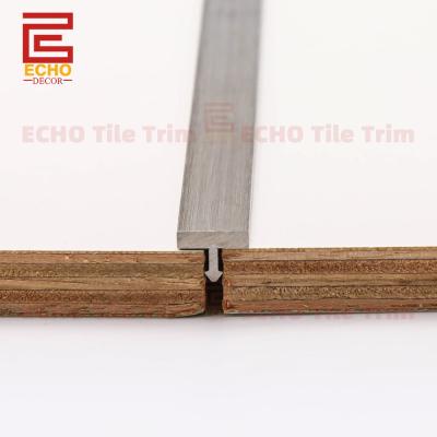 China Brushed T Shape Stainless Steel Tile Trim For Cabinet Decoration for sale