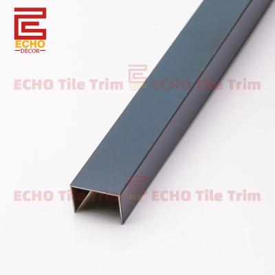 China Decorative Black Tile Edge Trim U Channel Stainless Steel Tile Trim for sale