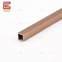 China Seamless Transition Bronze Aluminum Tile Trim 12mm Tile Edge Finishing for sale