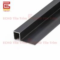 China Modern Matte Black Square Aluminum Tile Trim Tile Edging Trim 2.5m for sale