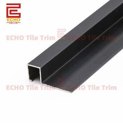 China Modern Matte Black Square Aluminum Tile Trim Tile Edging Trim 2.5m for sale