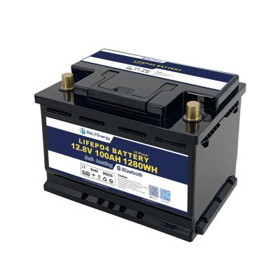 China Lightweight 12V 100Ah LiFePO4 Battery Pack with Bluetooth and Self-Heating for sale