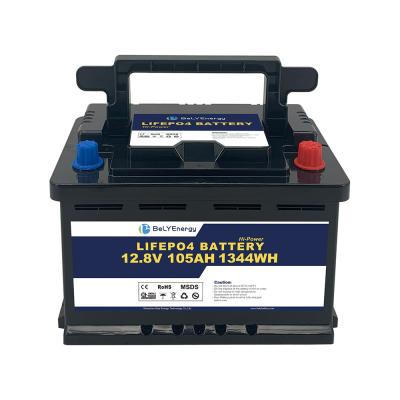 China Bely Energy 12V 105Ah LiFePO4 Battery 5000 Cycles Deep Cycle for Yacht Solar for sale