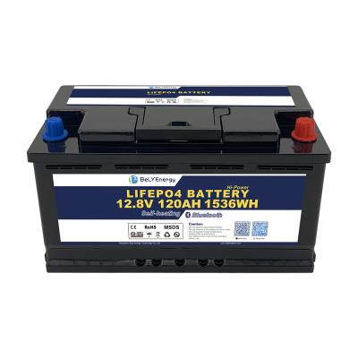 China Custom 12V 120Ah LiFePO4 Solar Battery with Bluetooth & Heating - 3000+ Cycles, IP65 Rated for sale