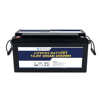 China Bely Energy 12V 200Ah LiFePO4 Lithium Battery Deep Cycle for RV Solar Boat for sale