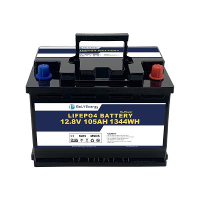 China Deep Cycle Rechargeable 12v 105ah Lithium Battery For Solar Power System Energy Storage for sale