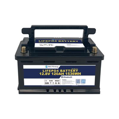 China Bely 12V 120Ah LiFePO4 Battery for Solar System Marine RV with 100A BMS for sale