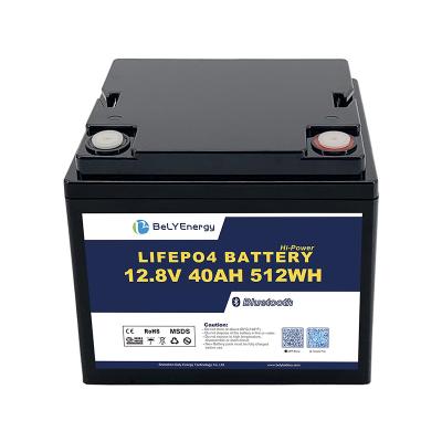 China BeLY 12.8V 40Ah Bluetooth Lithium Battery LiFePO4 IP65 512Wh for Solar Marine for sale