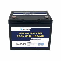 China BeLY 12V 80Ah LiFePO4 Bluetooth Lithium Battery 14.6V Over Voltage Protection for sale