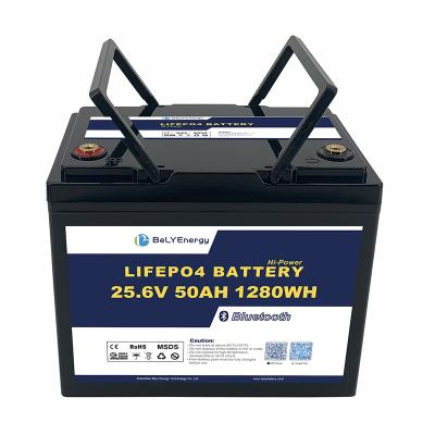 China BeLY LFP-24V50AH 25.6V 50Ah LiFePO4 Battery with 1280Wh Capacity and IP65 Protection for sale