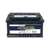 China 12V 180Ah LiFePO4 Lithium Battery H8 DIN Case Bluetooth Self Heating for sale