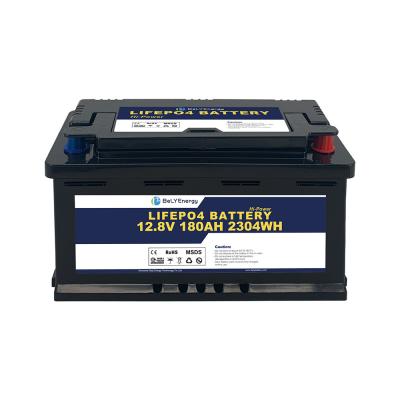 China 12V 180Ah LiFePO4 Battery RV Energy Storage H8 DIN Case Smart BMS 200A Discharge for sale