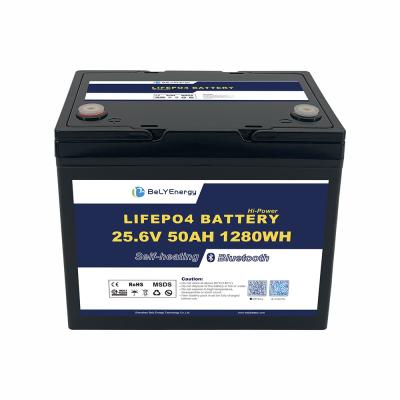 China 24V 50Ah LiFePO4 Marine Boat Lithium Battery with Bluetooth and Self-Heating for sale