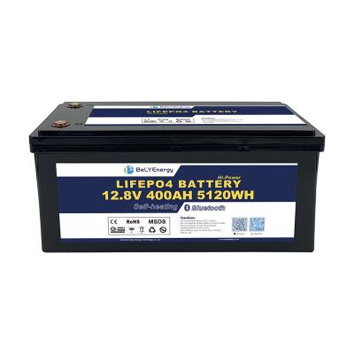 China Deep Cycle LiFePO4 Battery 12V 400Ah 5120Wh for RV Boat Marine Solar for sale