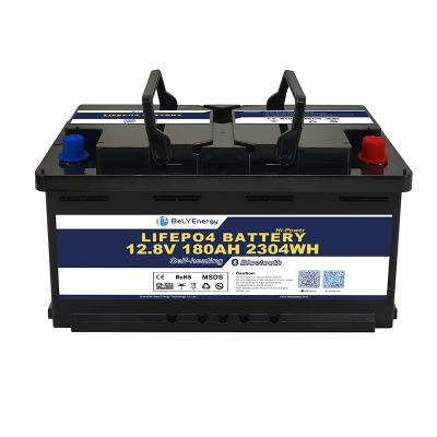 China H8 DIN 12V 180Ah LiFePO4 Battery with Communication Ports - 2304Wh Capacity, IP65 Rated for RV Campers for sale