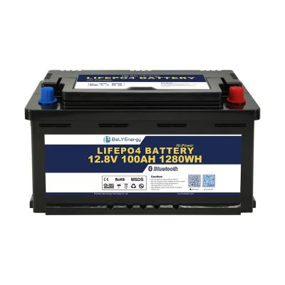 China Bely Energy 12V 100Ah LiFePO4 Battery Built-in BMS for RV Solar Marine for sale