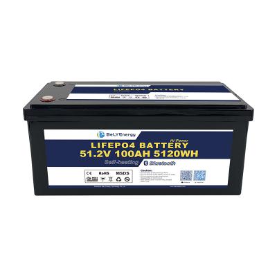 China 5120Wh LiFePO4 Battery 48V 100Ah with Bluetooth & Self-Heating for Communication Stations & Boats for sale