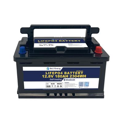 China 12V 180Ah LiFePO4 Battery H8 DIN Case Smart BMS Bluetooth Self Heating Low Temp Charging for sale