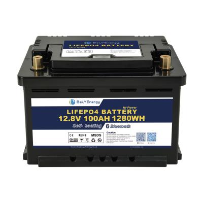 China 12V 100Ah LiFePO4 Battery Smart BMS H6 Case Underseat Replacement for RV Solar Marine for sale