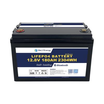 China 12V 180AH LiFePO4 Lithium RV Battery with Bluetooth Self-Heating BMS for Energy Storage for sale