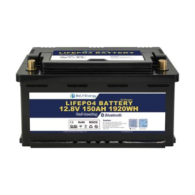 China BeLY LFP-12V150AH Deep Cycle Lithium Battery 150Ah LiFePO4 with 150A Charge Current for RV Solar Backup for sale