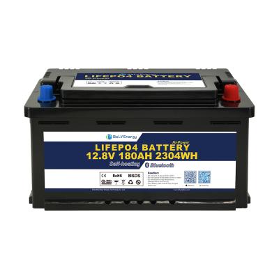 China BeLY 12V 180Ah Deep Cycle LiFePO4 Battery 200A Max Charge for Solar RV Marine for sale