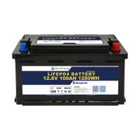 China BeLY Bluetooth LiFePO4 Battery 12V 100Ah 1280Wh for Solar RV Backup Power for sale