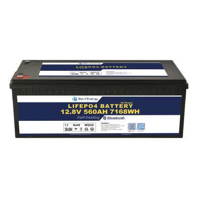 China BeLY 12V LiFePo4 Battery 560AH 7168Wh IP65 Long Life for RV Solar Marine for sale
