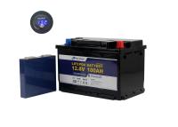 China 12V 100Ah LiFePO4 Lithium Battery with LED Display for Street Lights & Marine Applications - 3000+ Cycles, IP65 Rated for sale