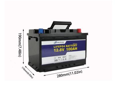China 12V 100Ah LiFePO4 Battery 1280Wh for Solar Power Storage with 3000+ Cycles and IP65 Rating for sale