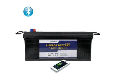 China 12V 200Ah Bluetooth LiFePO4 Deep Cycle Battery - 2560Wh Capacity, 3000+ Cycles, IP65 Rated for sale