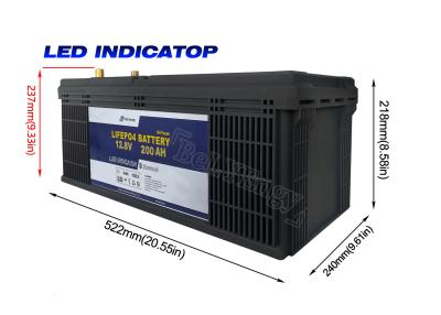 China 12V 200Ah LiFePO4 Golf Cart Battery with LED Display - 2560Wh Capacity, 2000 Cycle Life for sale