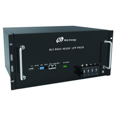 China CAN RS485 Communication LiFePO4 Telecom Battery Bank 48V 100Ah 5120Wh with LCD Display for sale