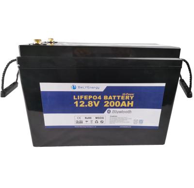 China 12V 200AH LiFePO4 Battery with BMS Protection and Bluetooth Monitoring - 2560Wh Capacity, IP65 Rating for sale