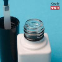 China Transparent 6ml Nail Polish Bottle Gel Polish Square Bottle With Plastic Cap And Brush for sale