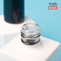 China 17ml Gel Nail Polish Square Bottle Spray Coating Cap With Brush for sale