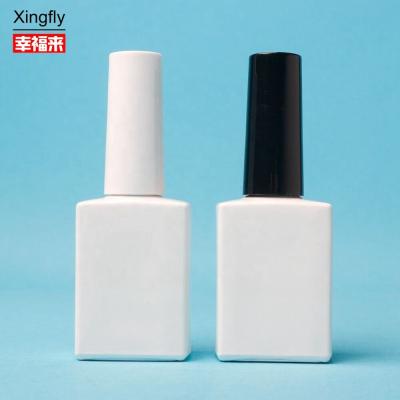 China 15ml Empty Nail Polish Bottle Gel Polish With White Brush Empty Nail Polish Bottle for sale