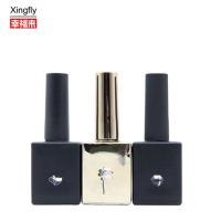 China Customized LOGO 15ml Nail Polish Bottle Glass Black Bottle Gel Polish for sale