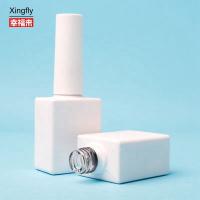 China Customized LOGO 15ml Nail Polish Bottle Glass Black Bottle Gel Polish for sale