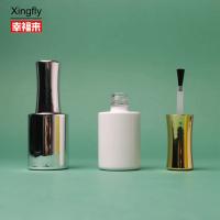 China Glass 15ml Nail Polish Bottle Custom Made UV Coating With Brush And Cap for sale