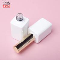 China Round  15ml Gel Nail Polish Bottles Customized Logo For Brush And Cap for sale