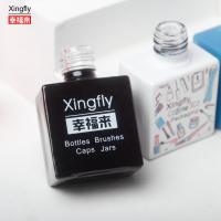 China Empty 10ml Gel Nail Polish Bottle OEM Square Glass Bottle With Brush for sale