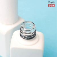 China Round Glass 8ml Gel Polish Bottle With Brush And Cap for sale