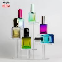 China Custom 10ml Gel Nail Polish Bottle Clear Empty Glass With Brush Cap for sale