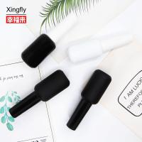 China 9ml Round Empty Glass Uv Gel Nail Polish Bottle Matte Black With Brush Cap for sale